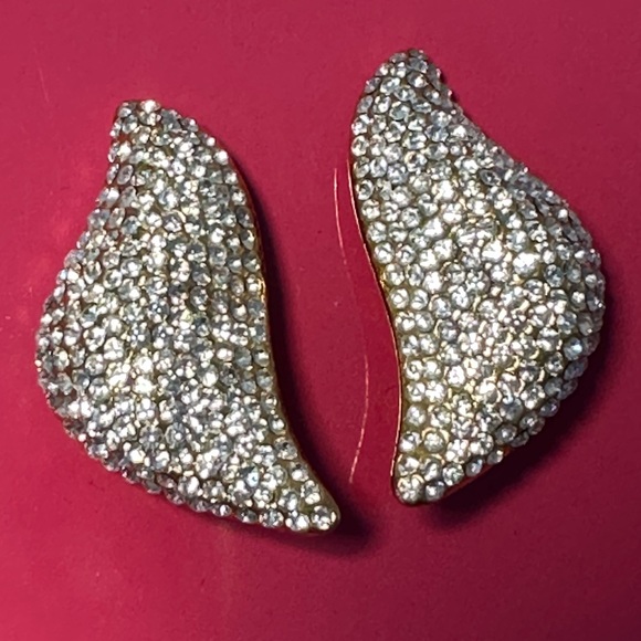 JARIN | Jewelry | Vintage Jarin Large Pave Earrings | Poshmark